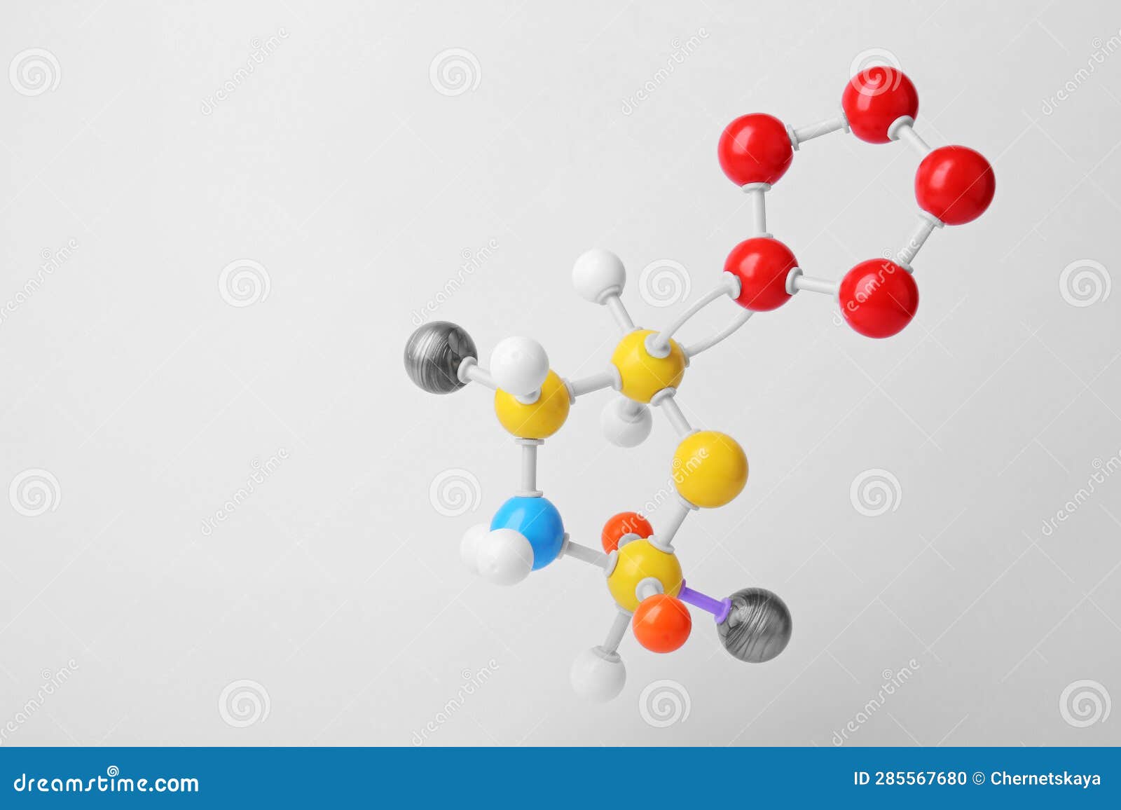 Structure of Molecule on White Background. Chemical Model Stock ...