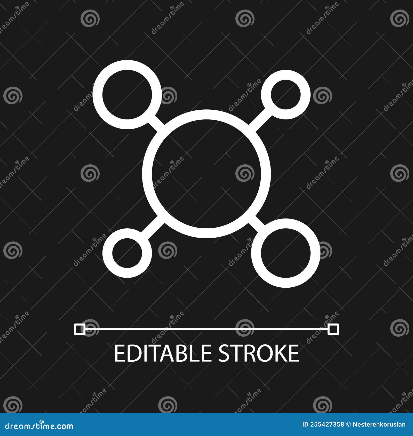 Structure of Molecules Pixel Perfect White Linear Ui Icon for Dark ...