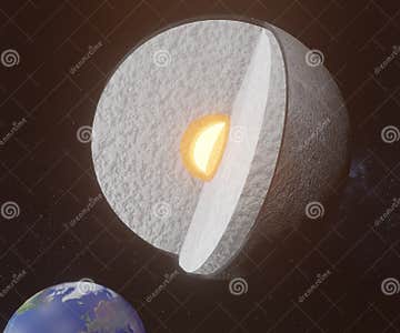 Structure of Moon. Diagram of the Interior Layer of Moon Stock ...
