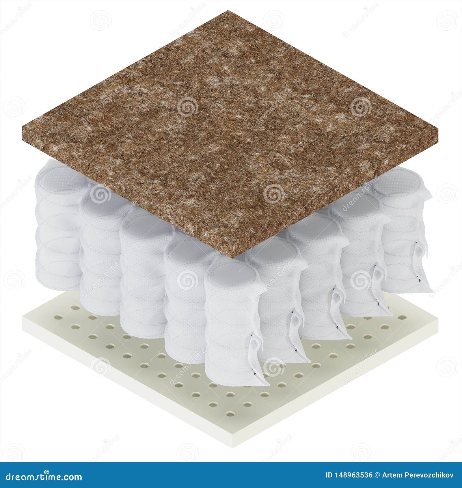 Structure of a Multi-layer Orthopedic Mattress. 3D Rendering. Stock ... Structure of a Multi-layer Orthopedic Mattress. 3D Rendering. Stock ...