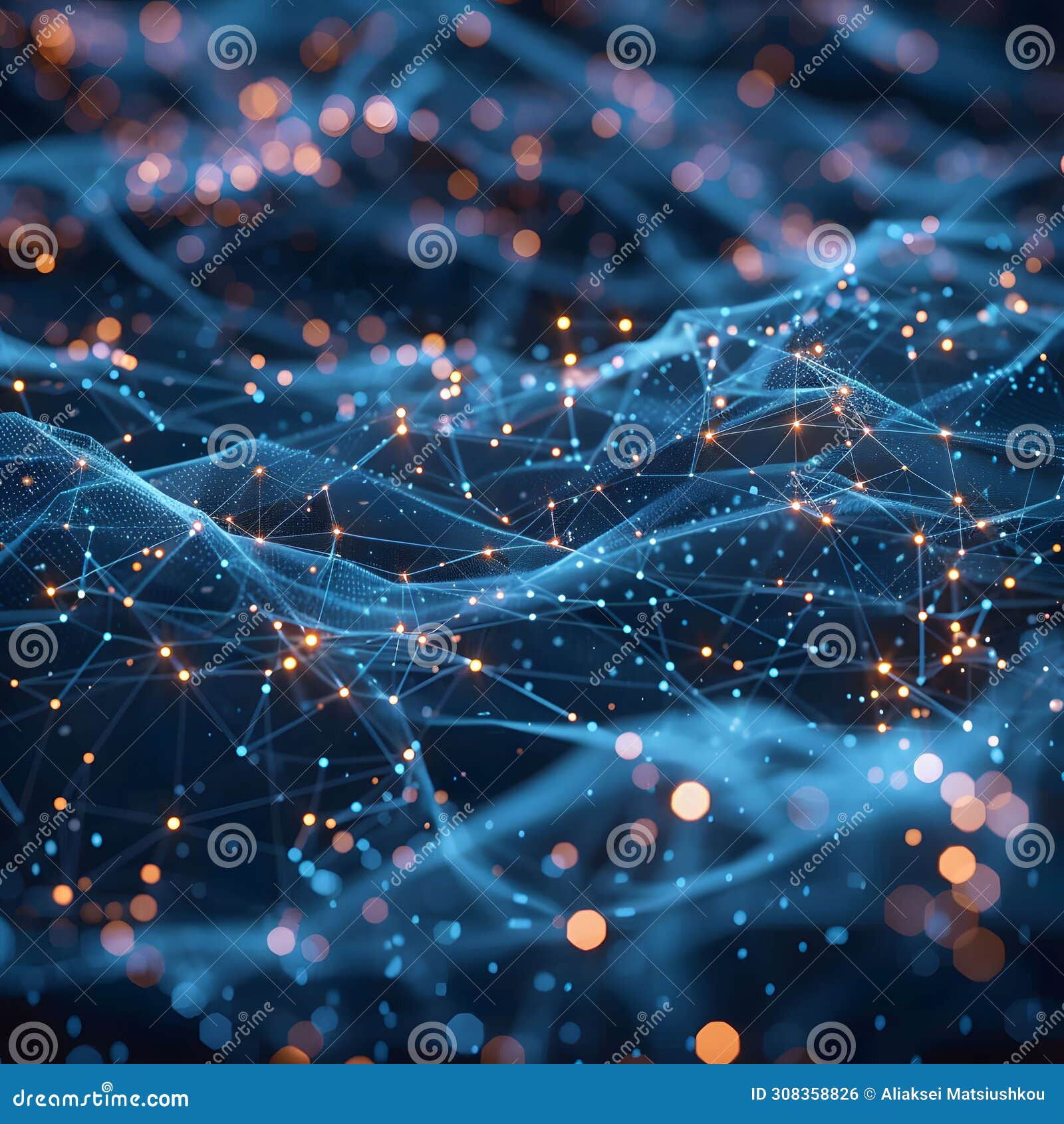 Structure of the Network Connection of Points and Lines Stock Illustration - Illustration of ...