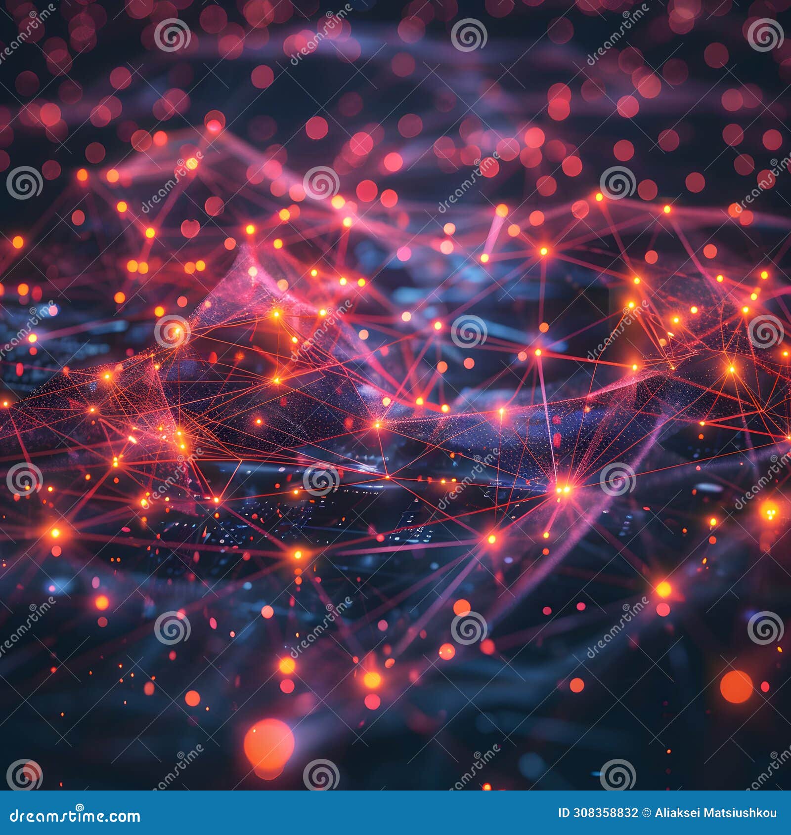 Structure of the Network Connection of Points and Lines Stock Illustration - Illustration of ...