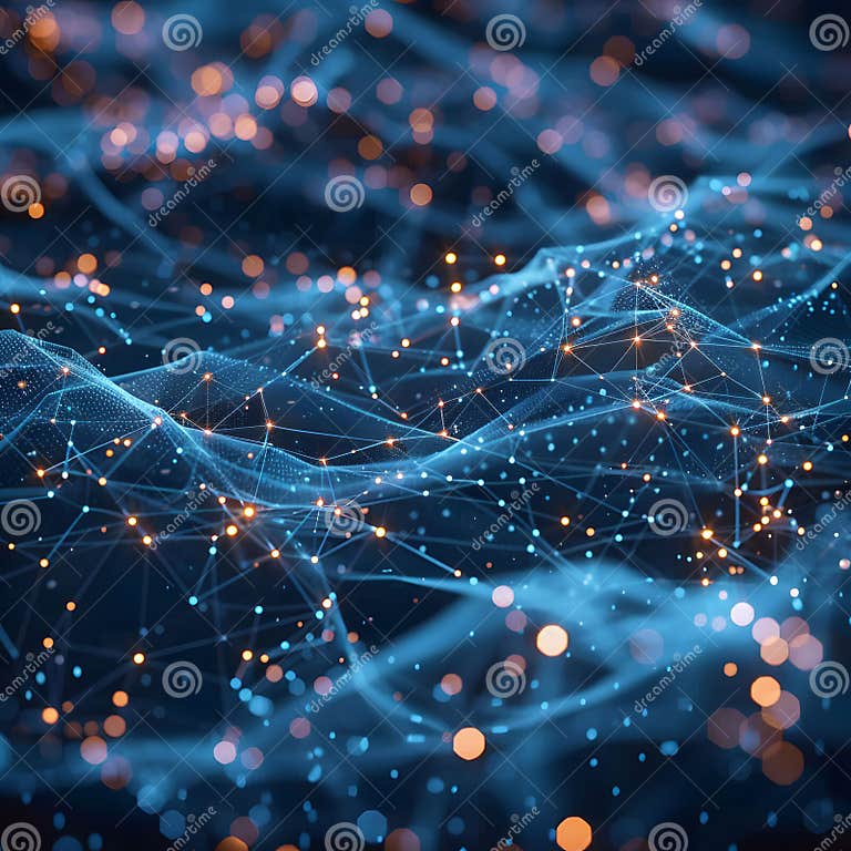 Structure Of The Network Connection Of Points And Lines Stock Illustration Illustration Of