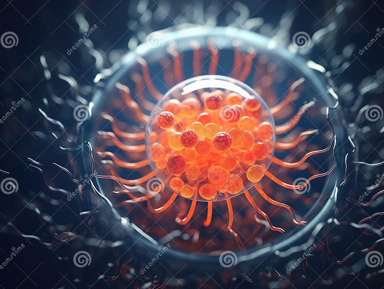Structure of Nucleus Cell Realistic Background Stock Illustration ...