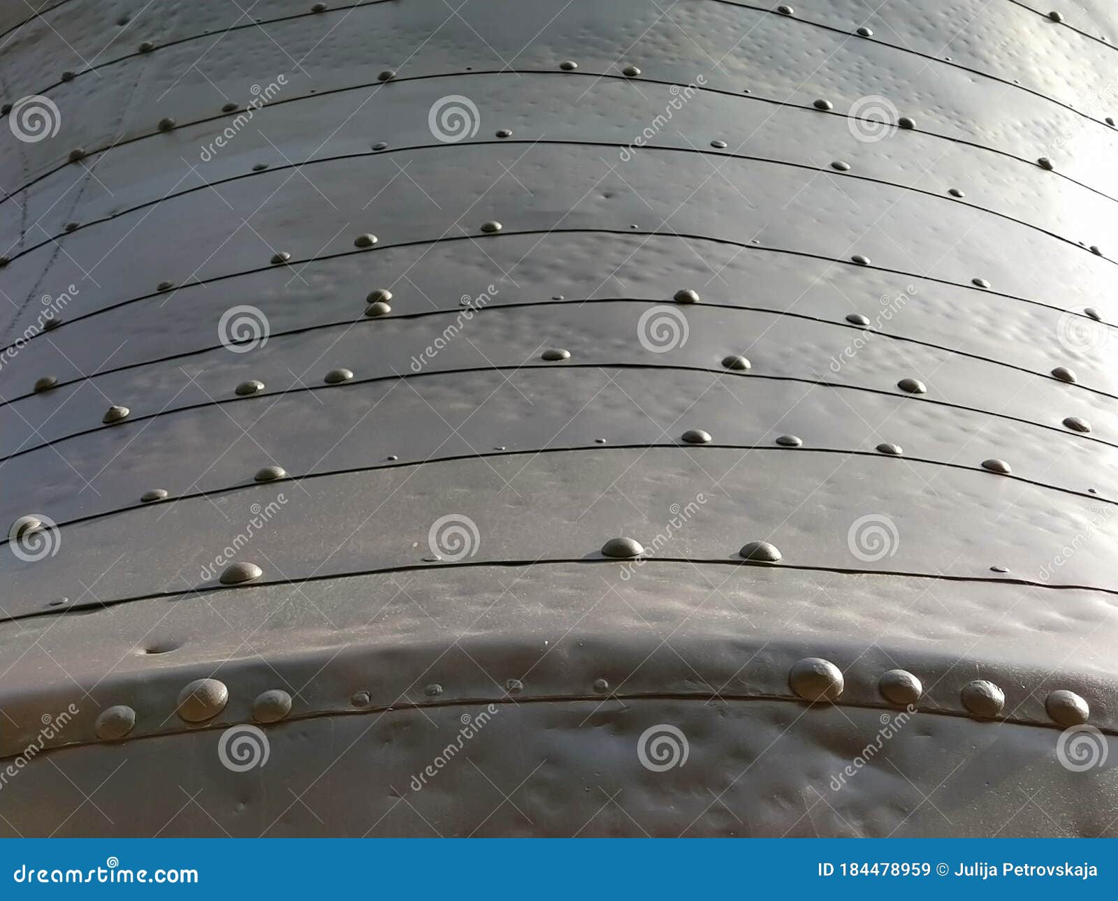 Structure of Old Metal with Rivets. the Surface of a Space Dish, UFO or ...