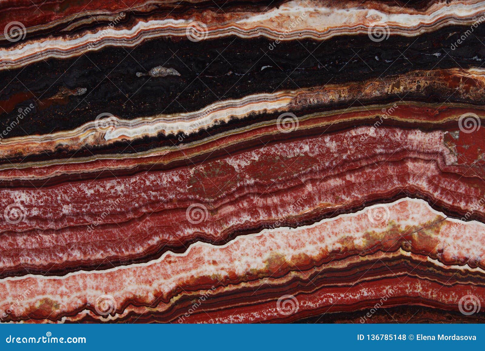 The Structure of Onyx, a Bright Red Color with Thin Veins and Waves, is ...