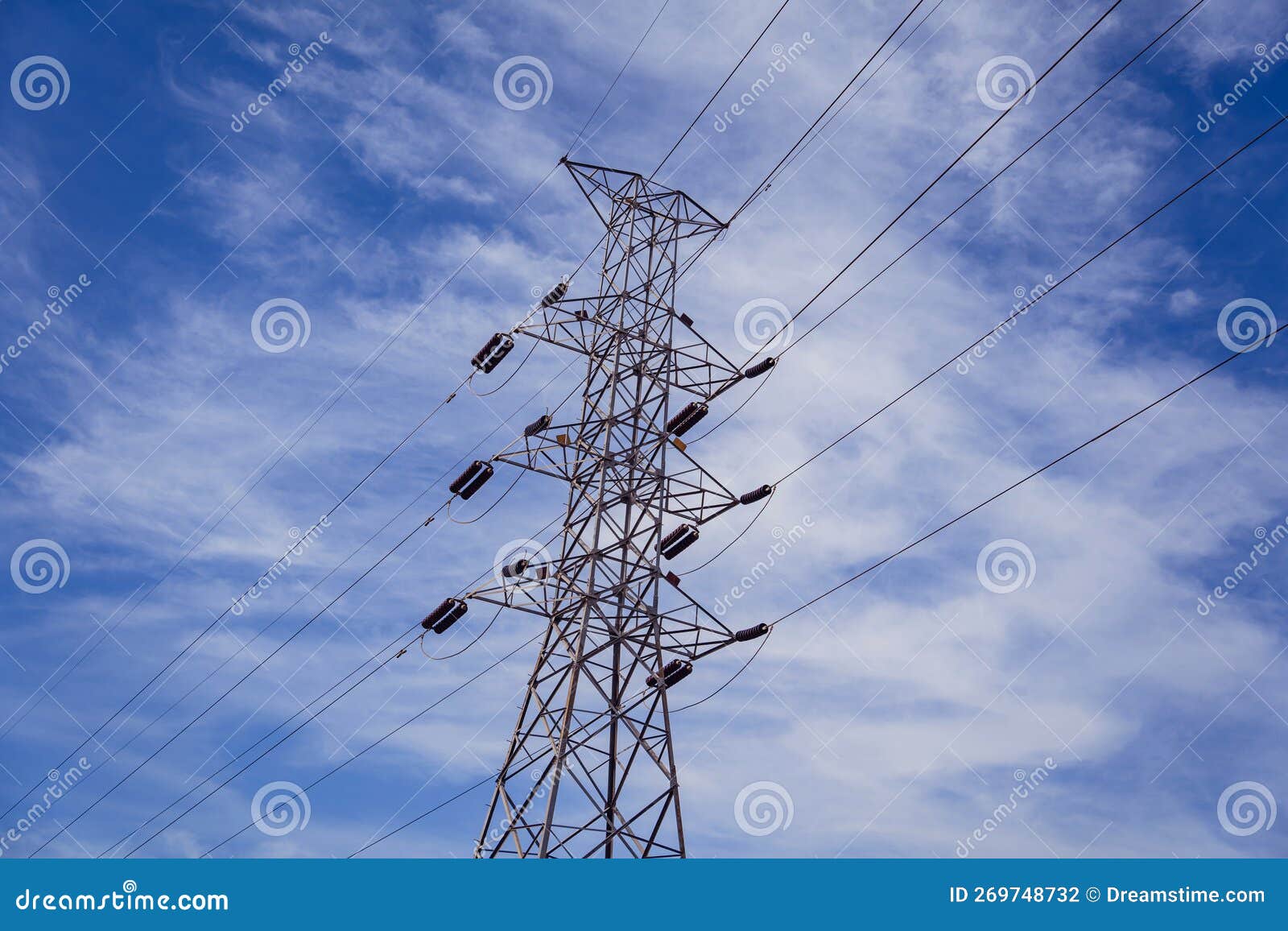 Structure Pattern View of High Voltage Pole Power Transmission Tower ...