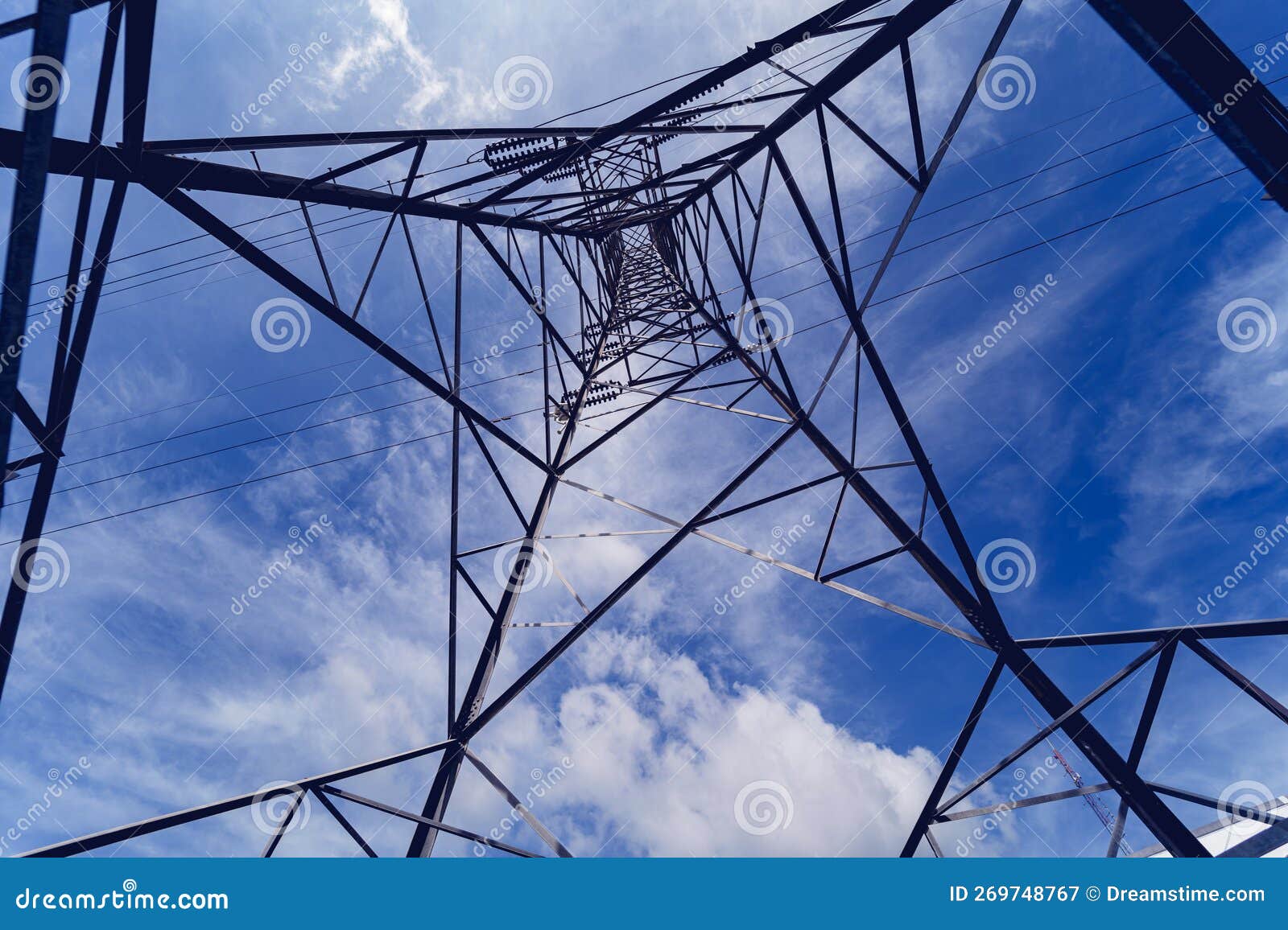 Structure Pattern View of High Voltage Pole Power Transmission Tower ...