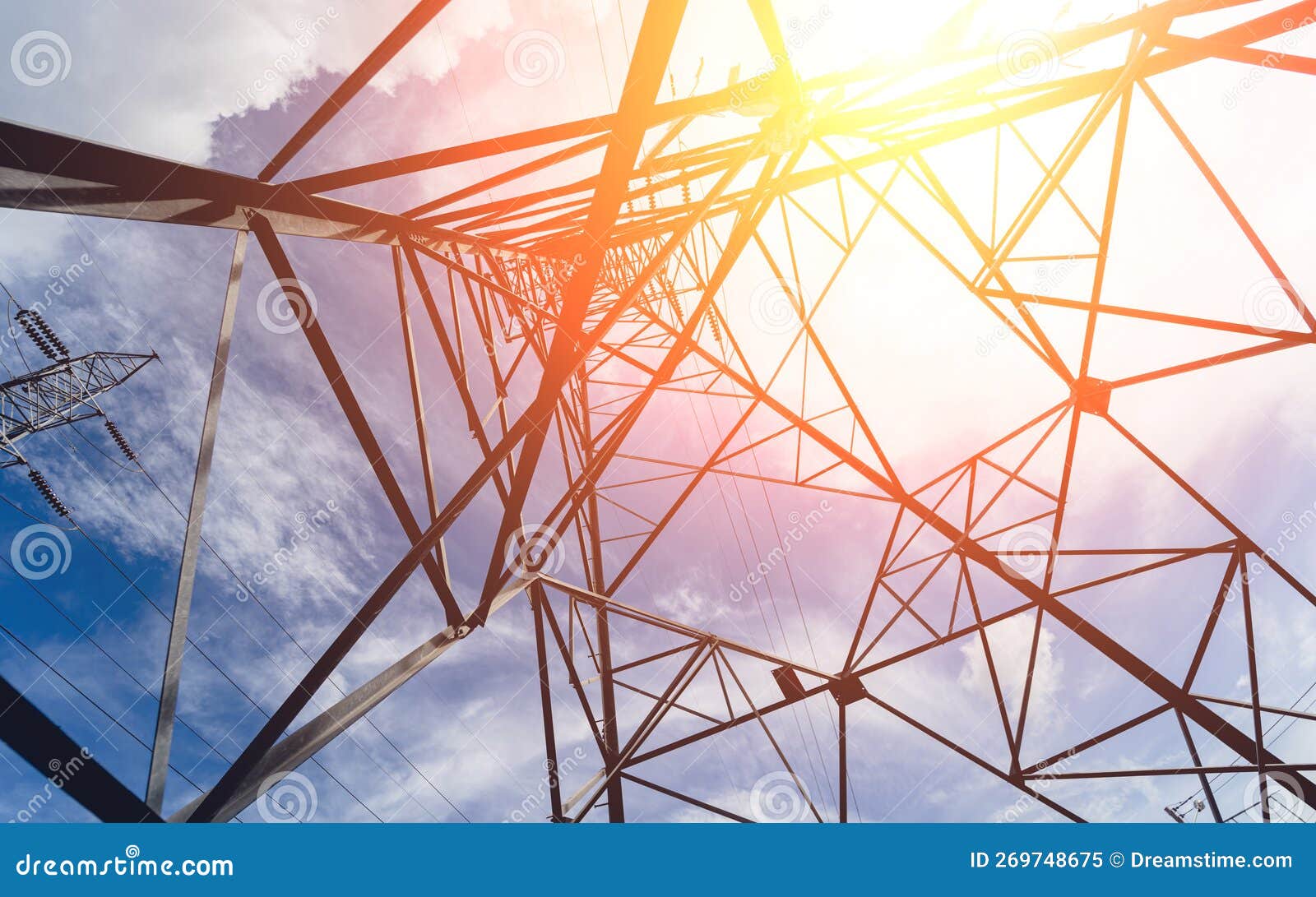 Structure Pattern View of High Voltage Pole Power Transmission Tower ...