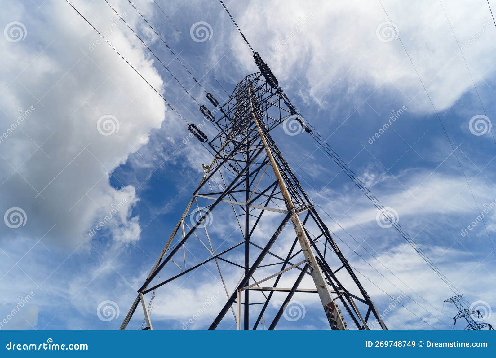 Structure Pattern View of High Voltage Pole Power Transmission Tower ...