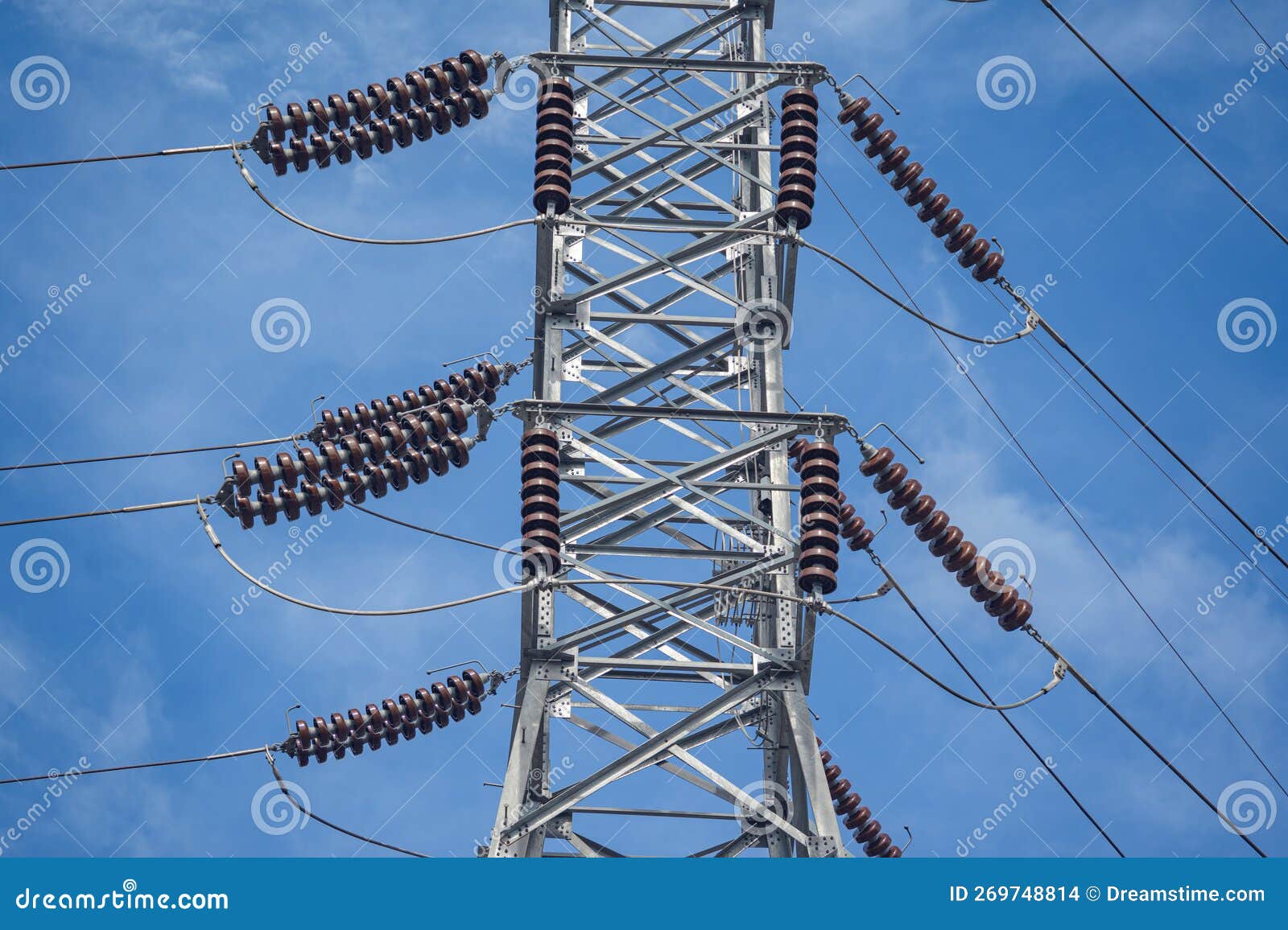 Structure Pattern View of High Voltage Pole Power Transmission Tower ...