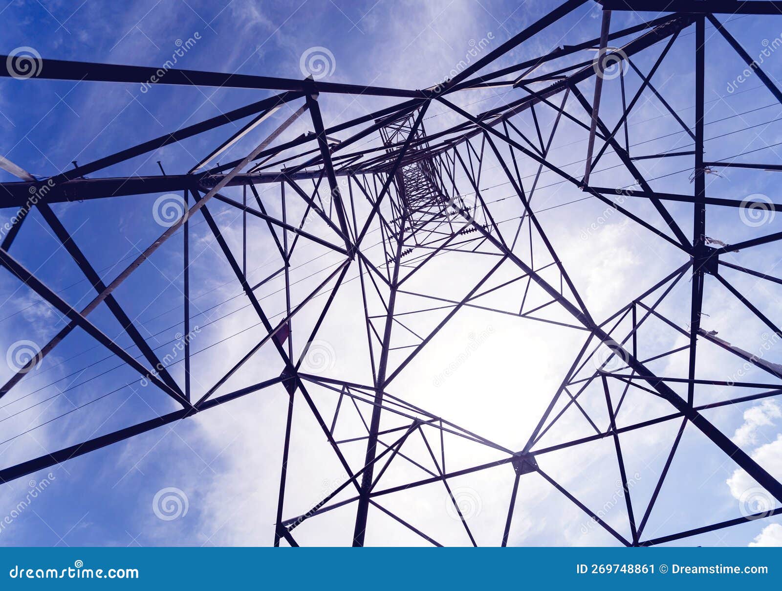 Structure Pattern View of High Voltage Pole Power Transmission Tower ...