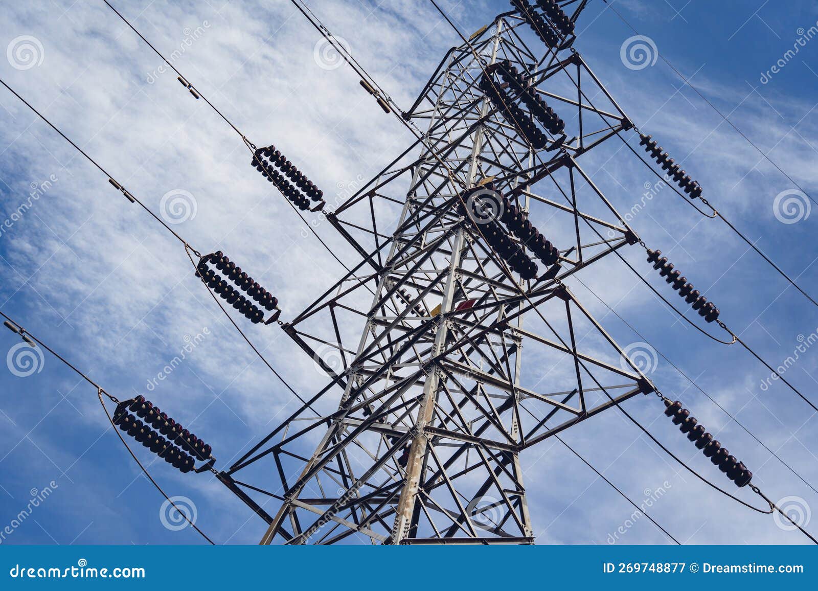 Structure Pattern View of High Voltage Pole Power Transmission Tower ...