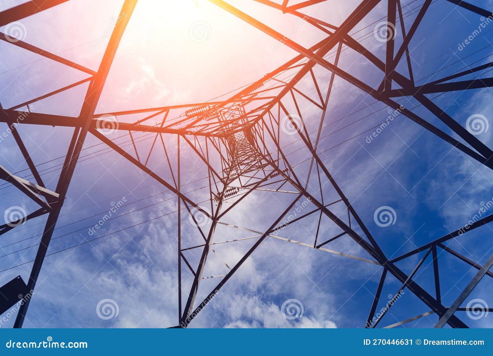Structure Pattern View of High Voltage Pole Power Transmission Tower ...