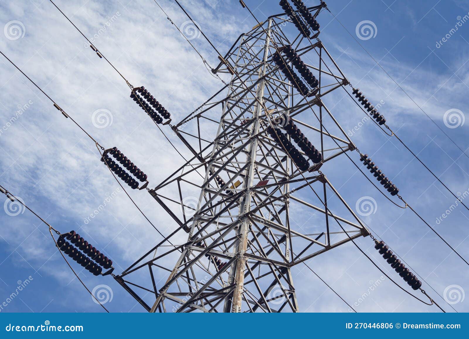Structure Pattern View of High Voltage Pole Power Transmission Tower ...