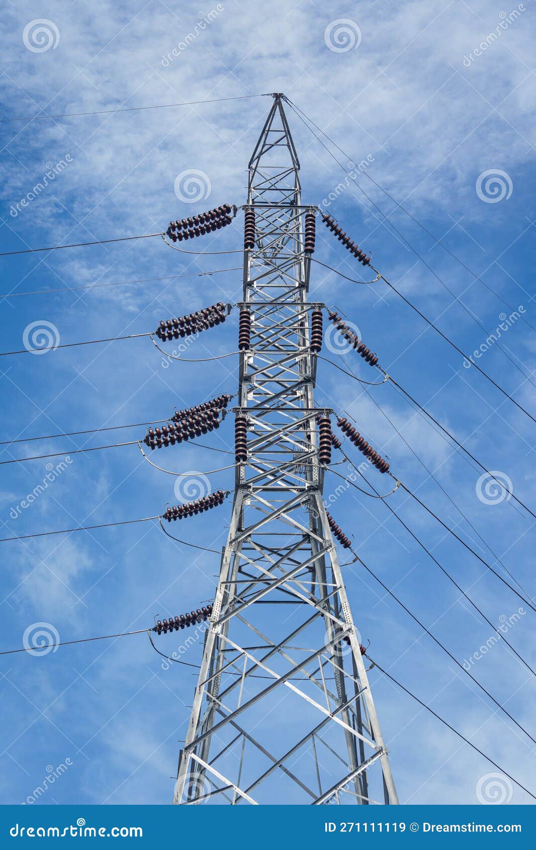 Structure Pattern View of High Voltage Pole Power Transmission Tower ...