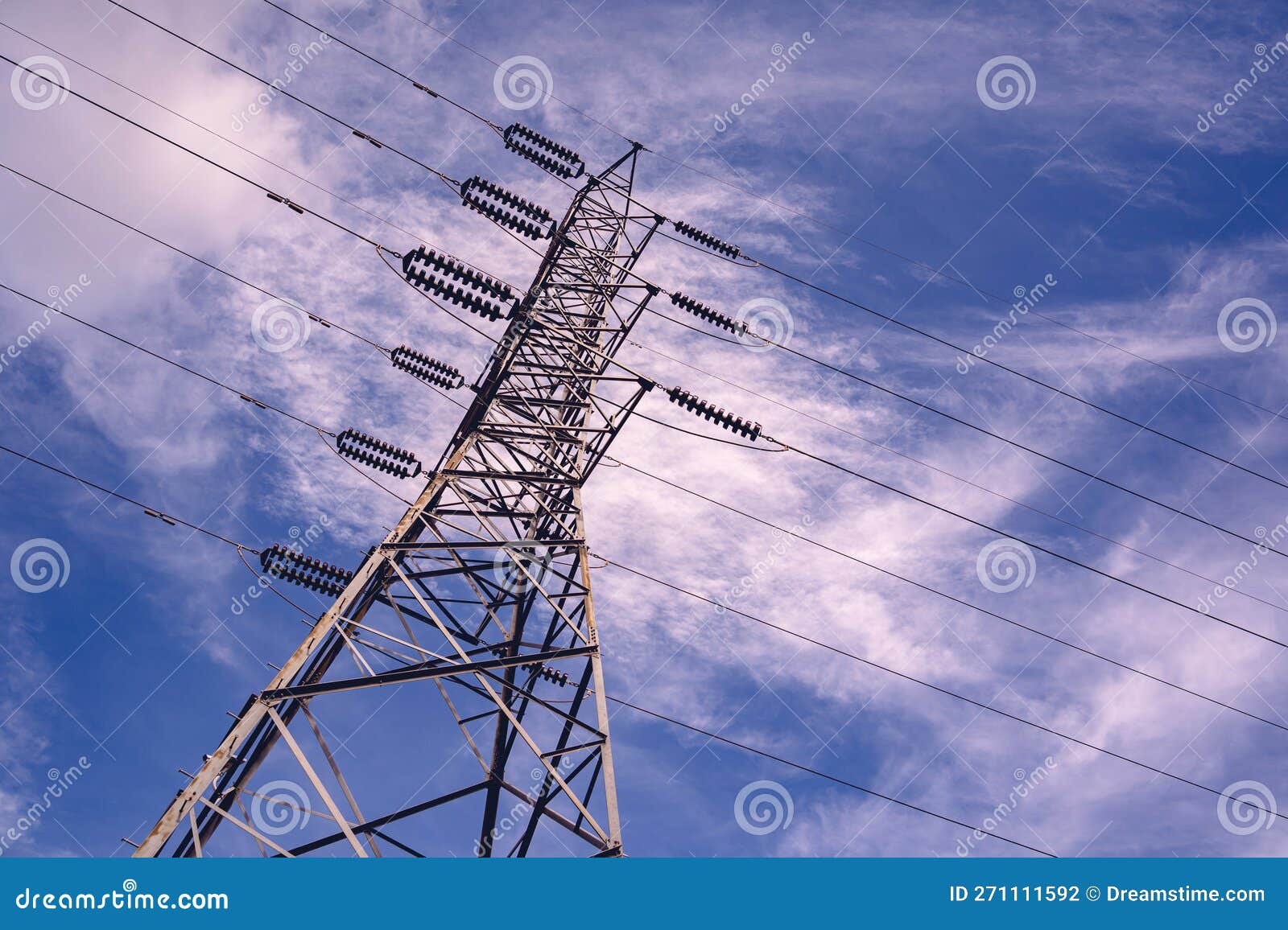 Structure Pattern View of High Voltage Pole Power Transmission Tower ...