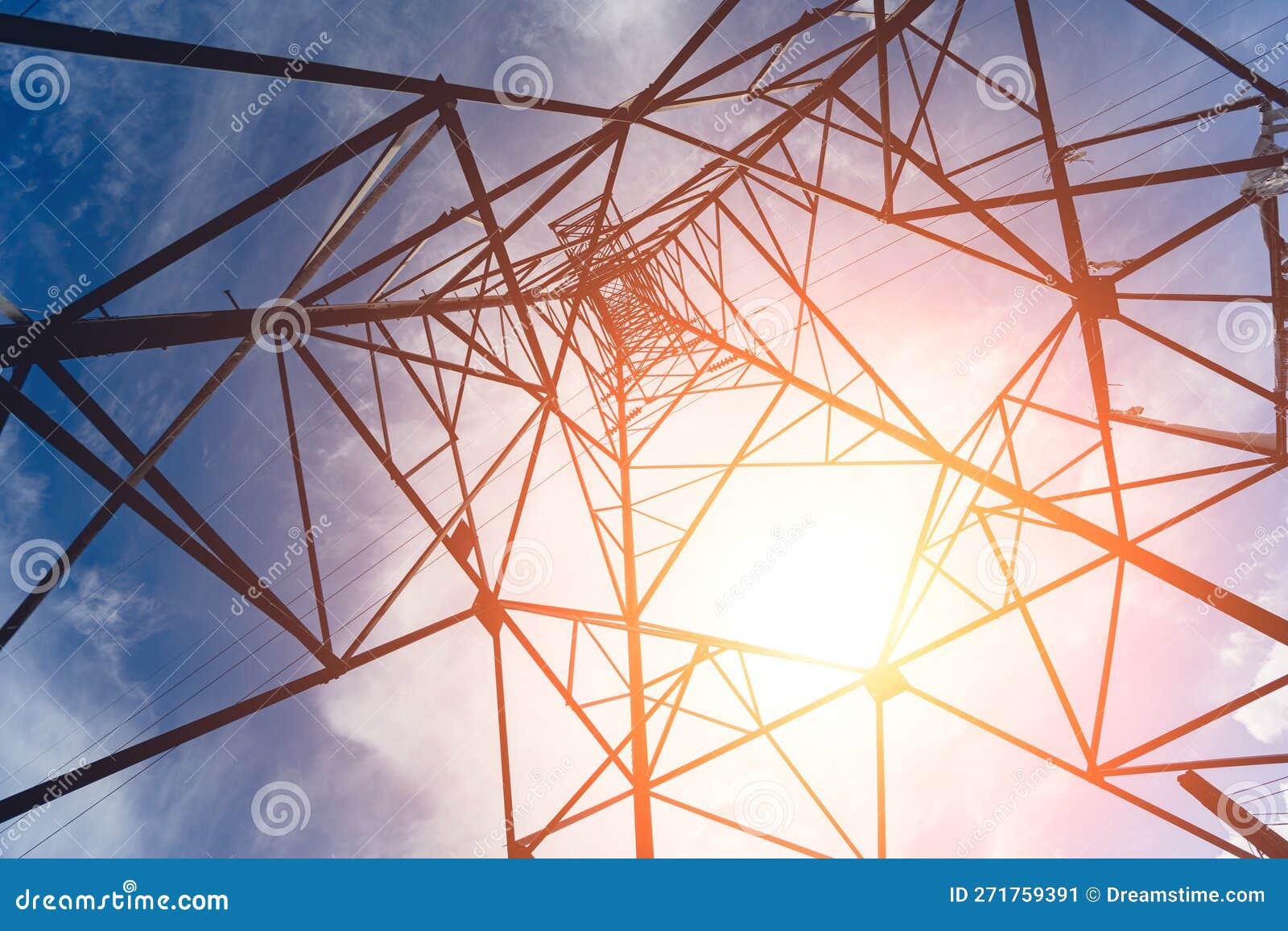 Structure Pattern View of High Voltage Pole Power Transmission Tower ...