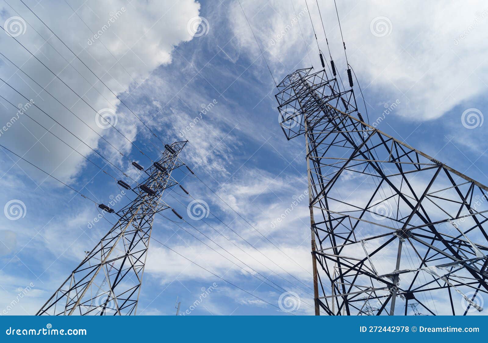 Structure Pattern View of High Voltage Pole Power Transmission Tower ...