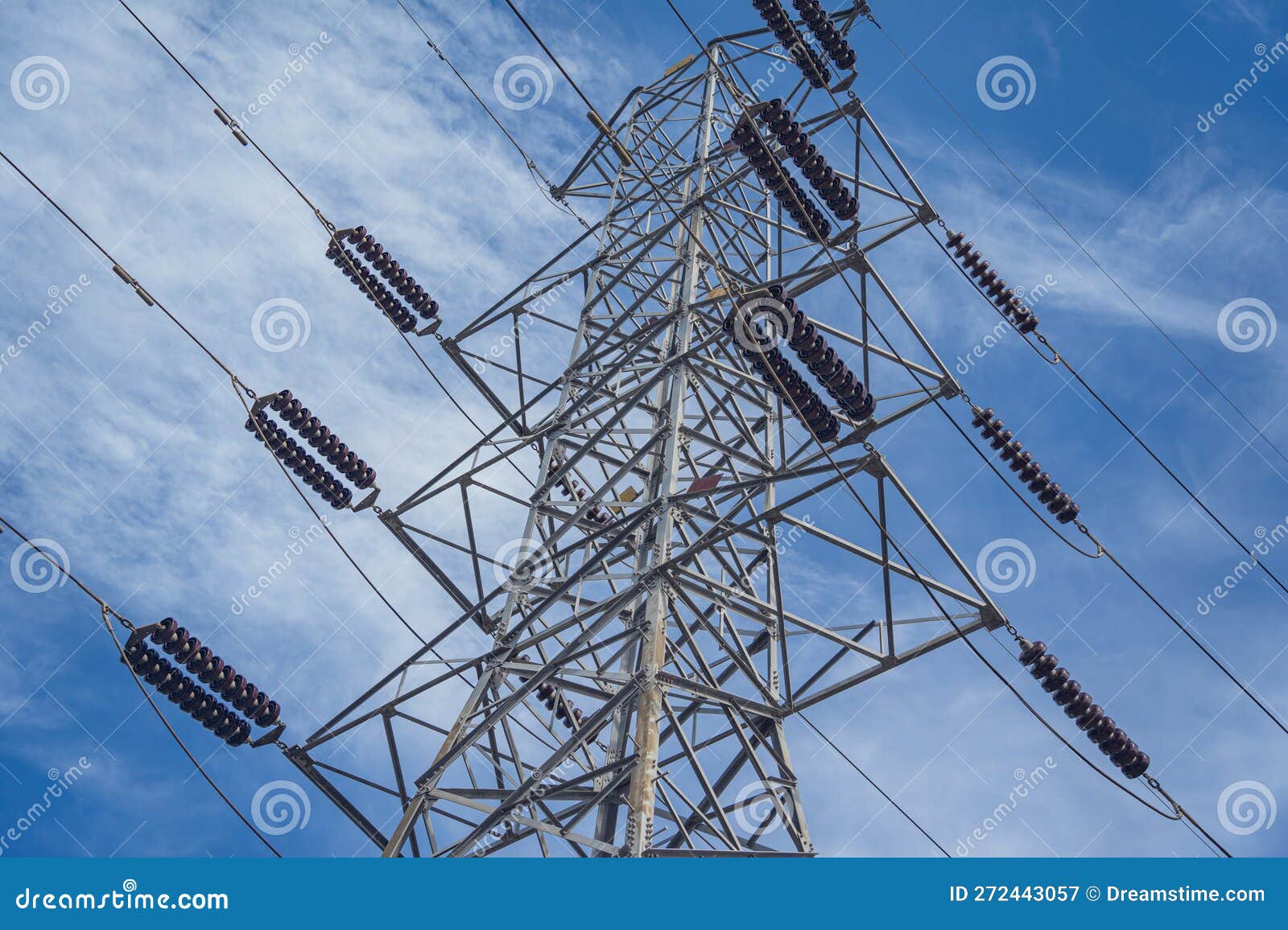 Structure Pattern View of High Voltage Pole Power Transmission Tower ...