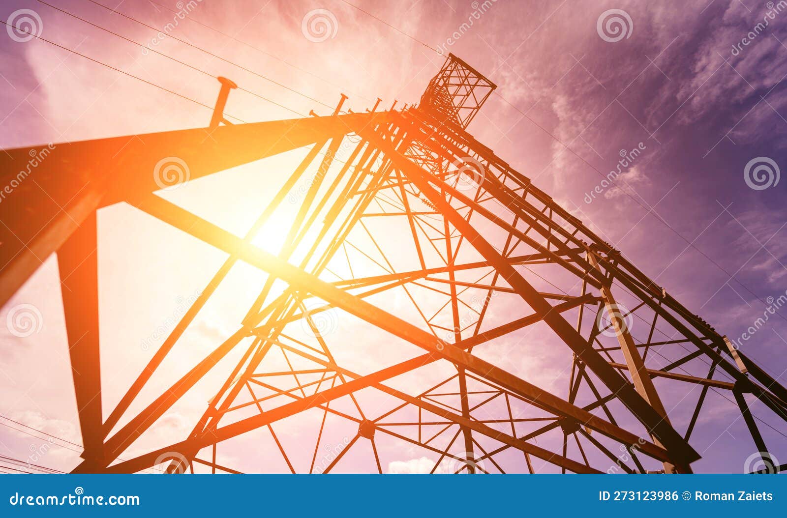 Structure Pattern View of High Voltage Pole Power Transmission Tower ...