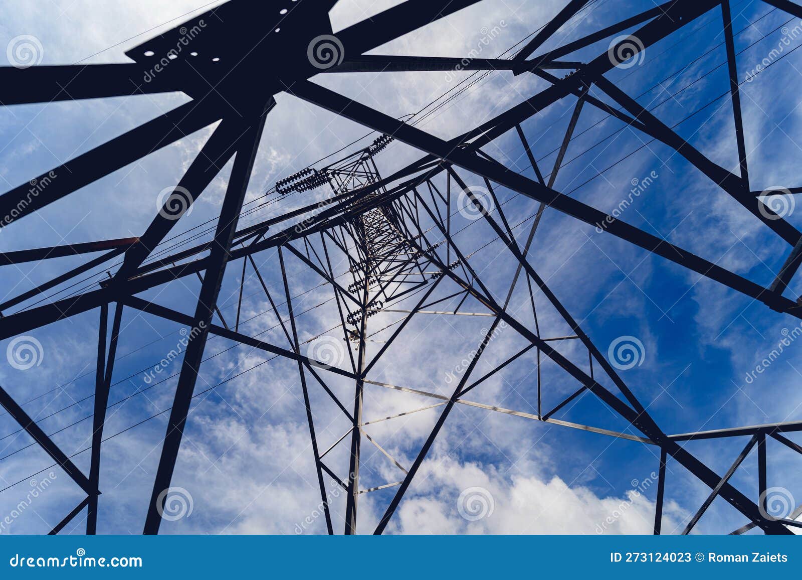 Structure Pattern View of High Voltage Pole Power Transmission Tower ...