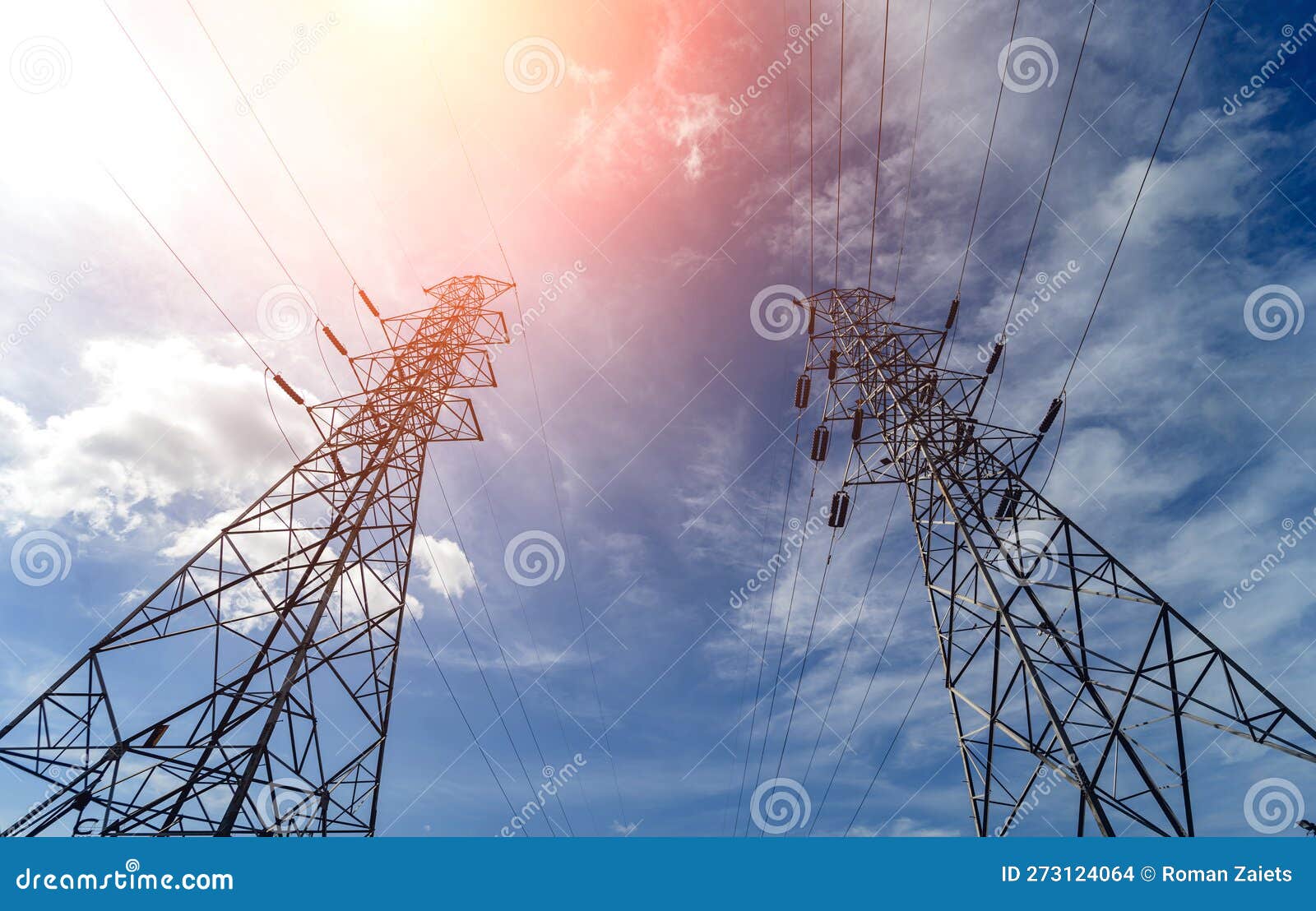 Structure Pattern View of High Voltage Pole Power Transmission Tower ...