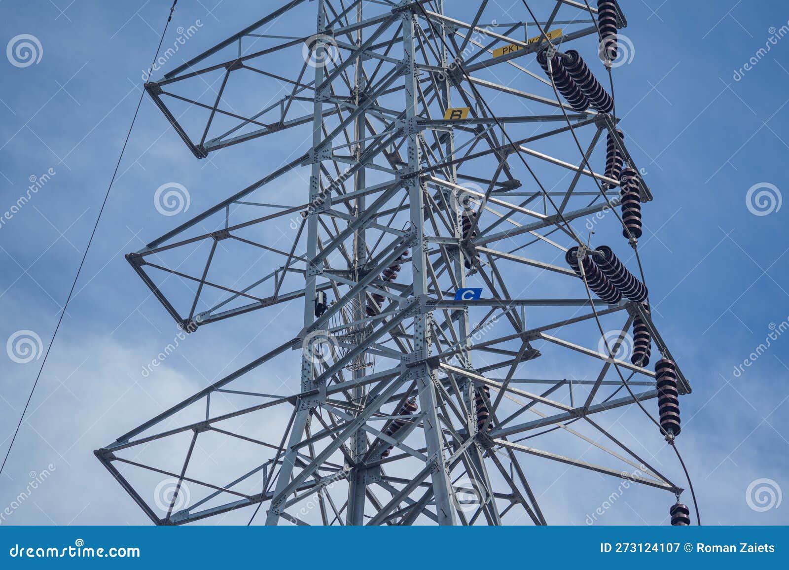 Structure Pattern View of High Voltage Pole Power Transmission Tower ...
