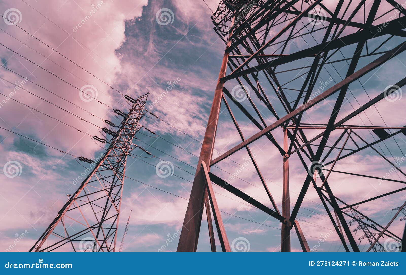 Structure Pattern View of High Voltage Pole Power Transmission Tower ...