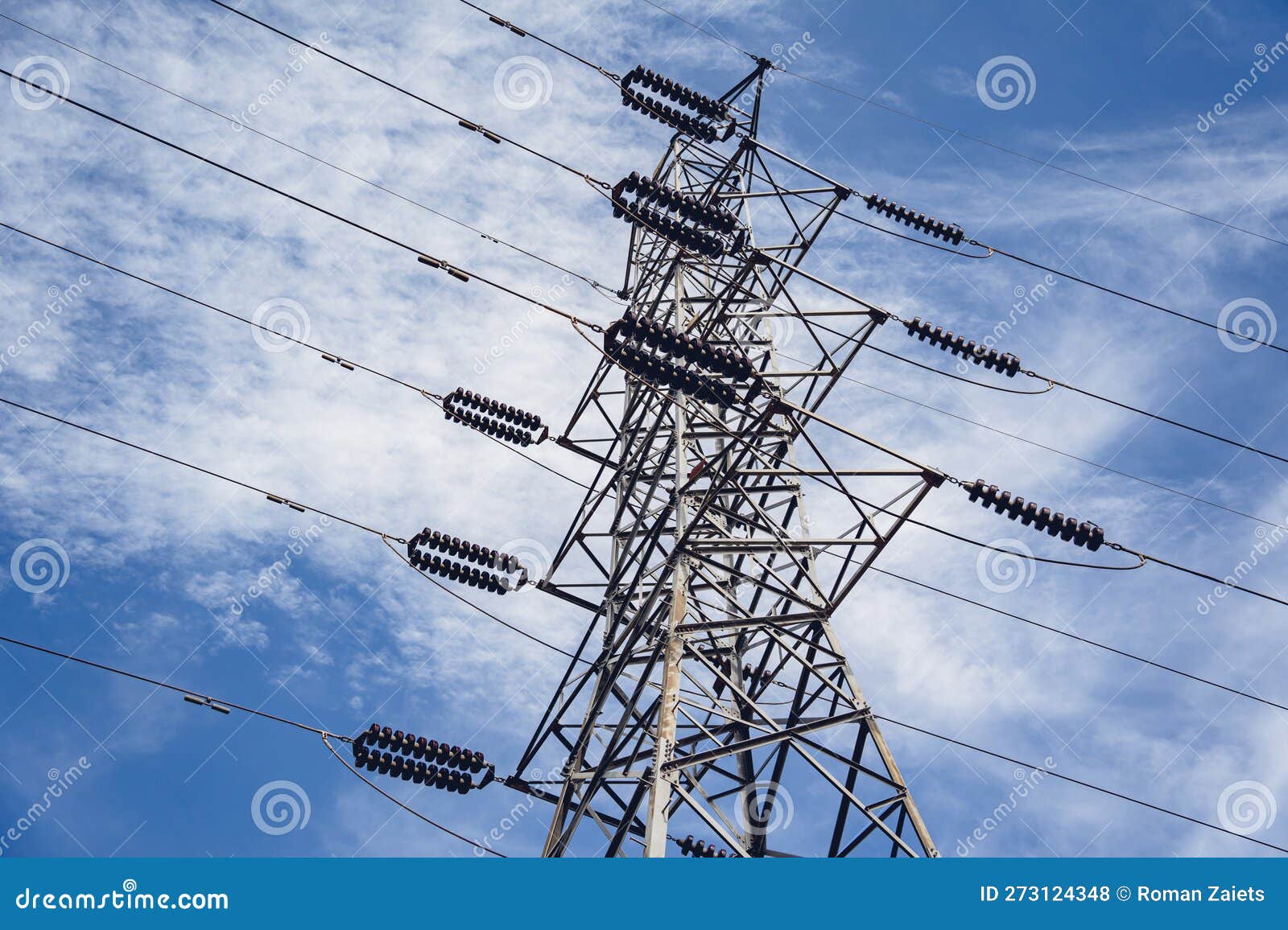 Structure Pattern View of High Voltage Pole Power Transmission Tower ...