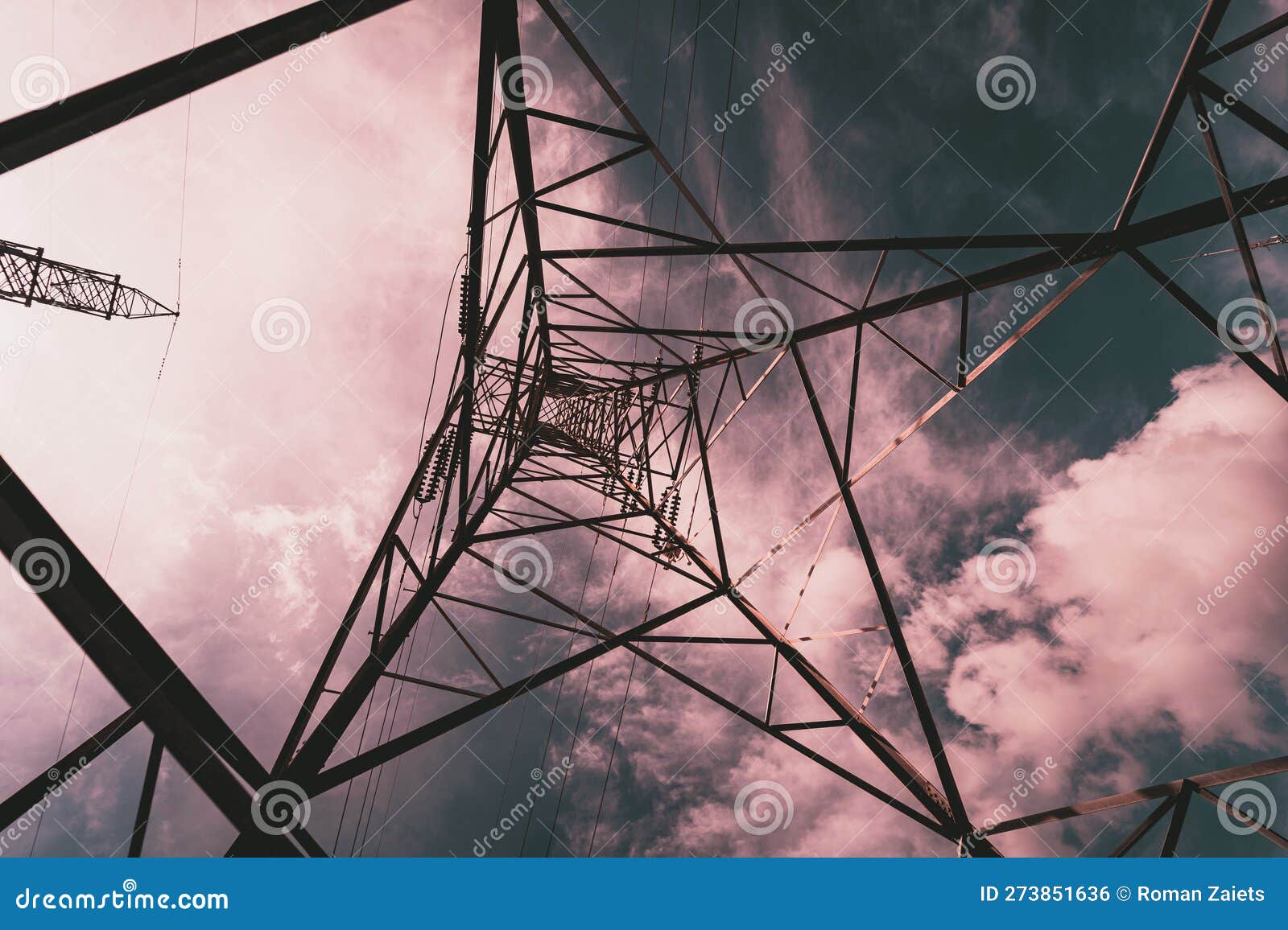 Structure Pattern View of High Voltage Pole Power Transmission Tower ...