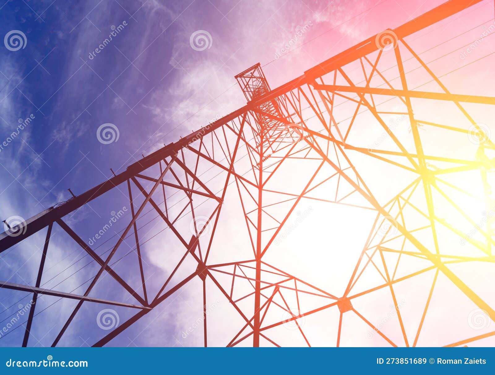 Structure Pattern View of High Voltage Pole Power Transmission Tower ...