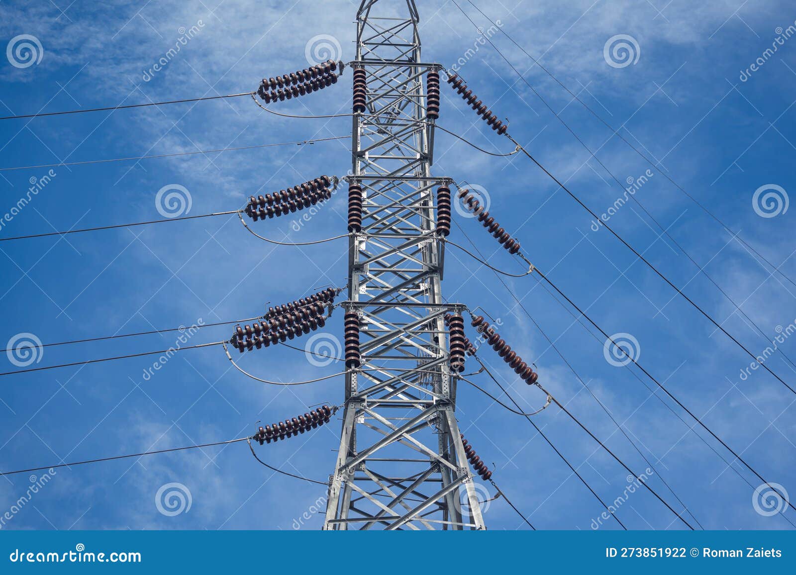 Structure Pattern View of High Voltage Pole Power Transmission Tower ...