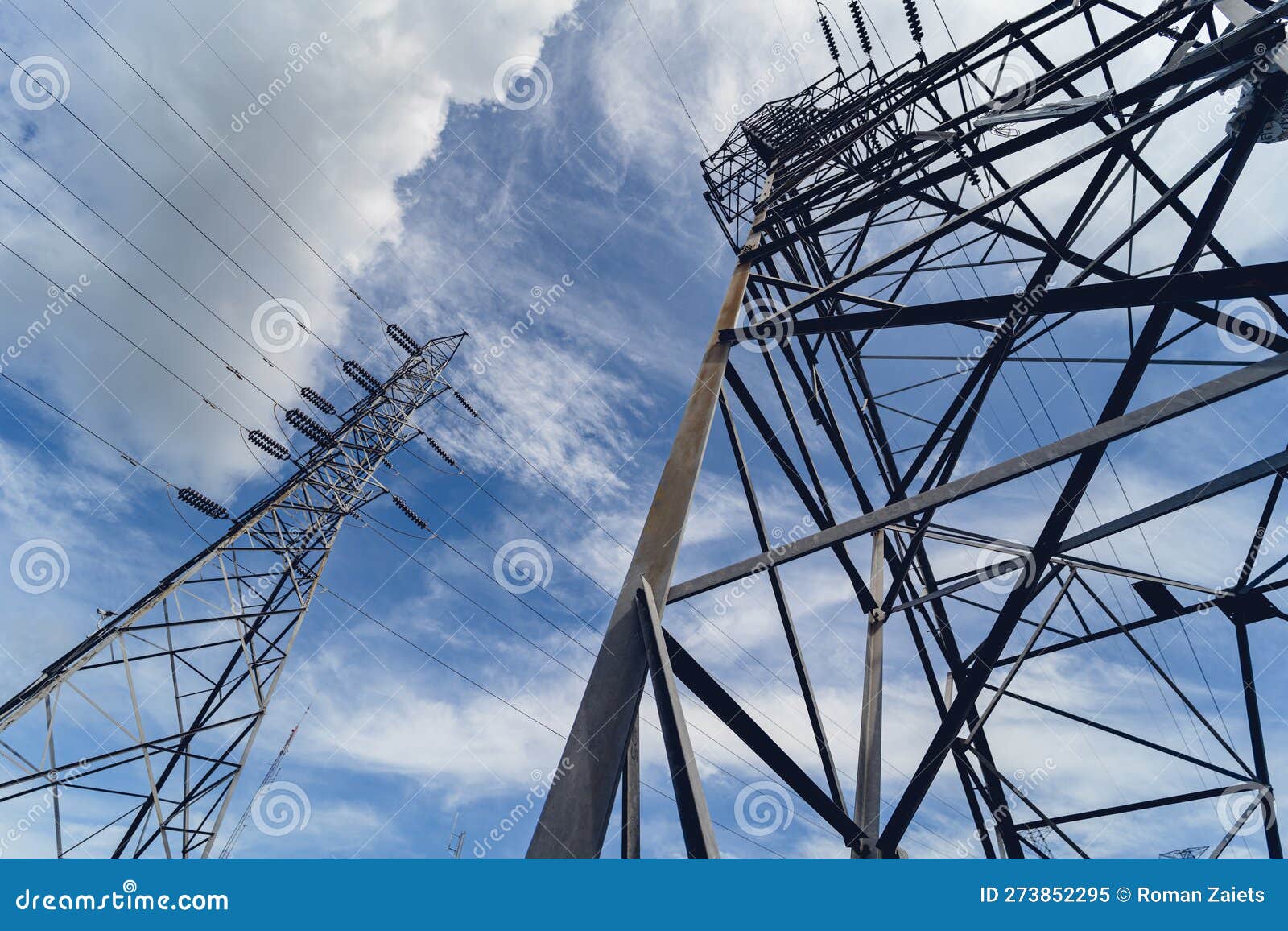 Structure Pattern View of High Voltage Pole Power Transmission Tower ...