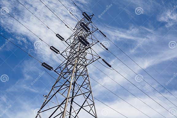 Structure Pattern View of High Voltage Pole Power Transmission Tower ...