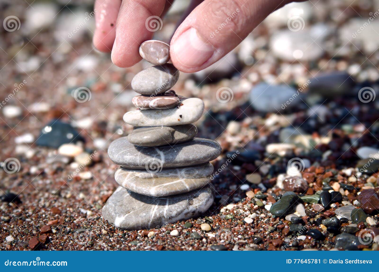 The Structure of the Pyramid of Pebbles Process Stock Image - Image of ...