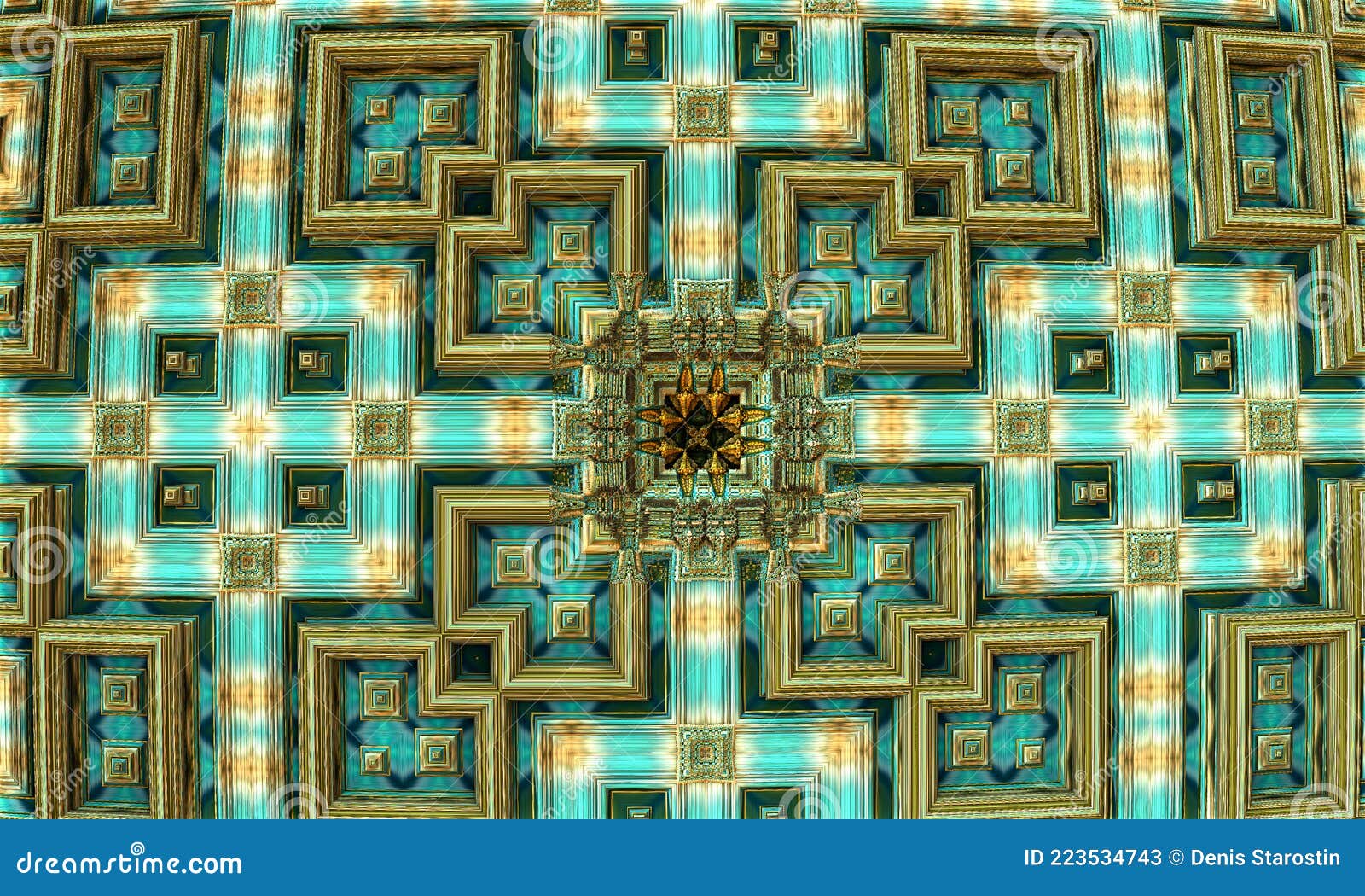 Structure Rectangular Square Fractal. 3d Rendering Stock Illustration ...