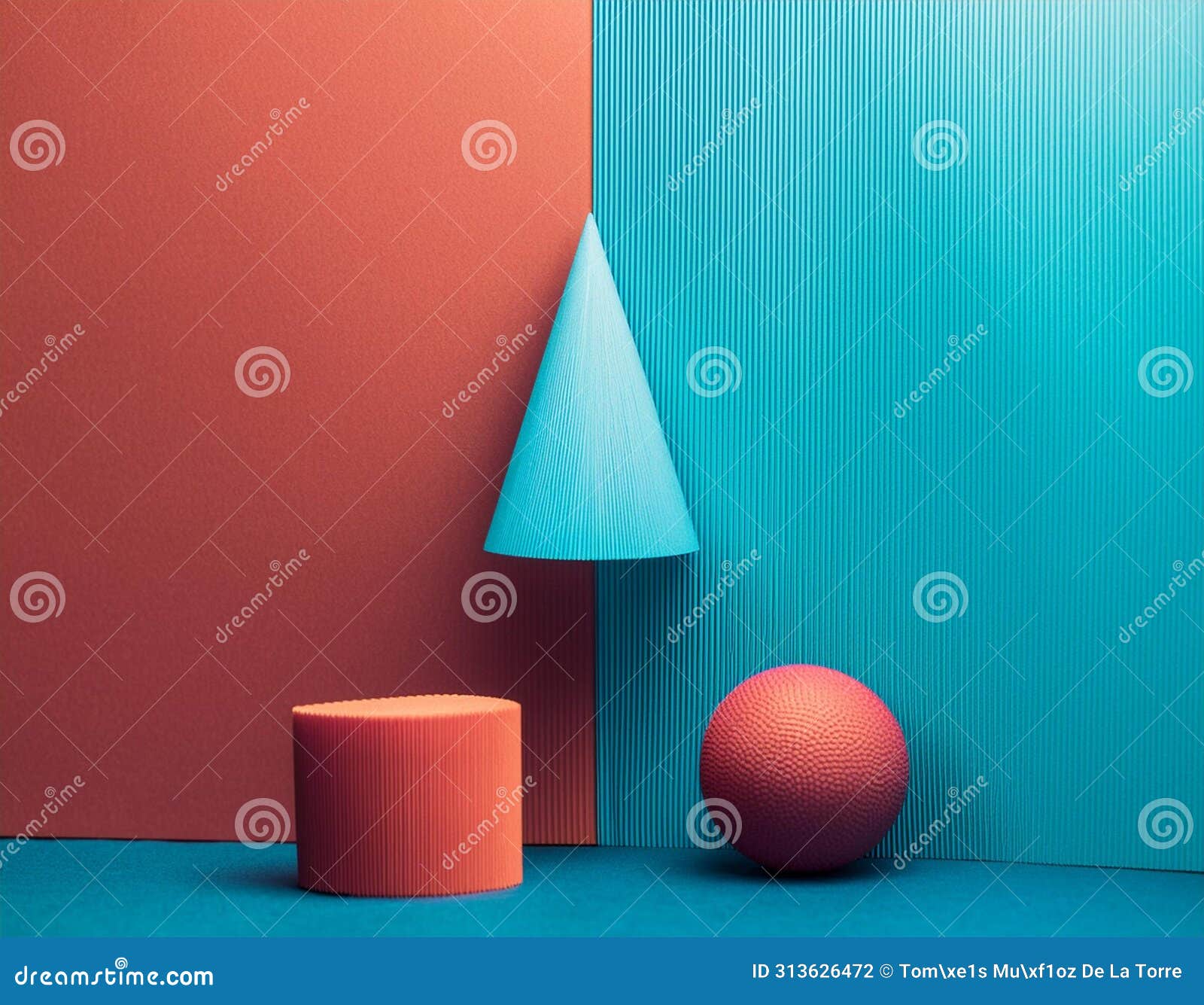 Geometric Harmony: Sphere, Cylinder, and Cube Composition Stock ...