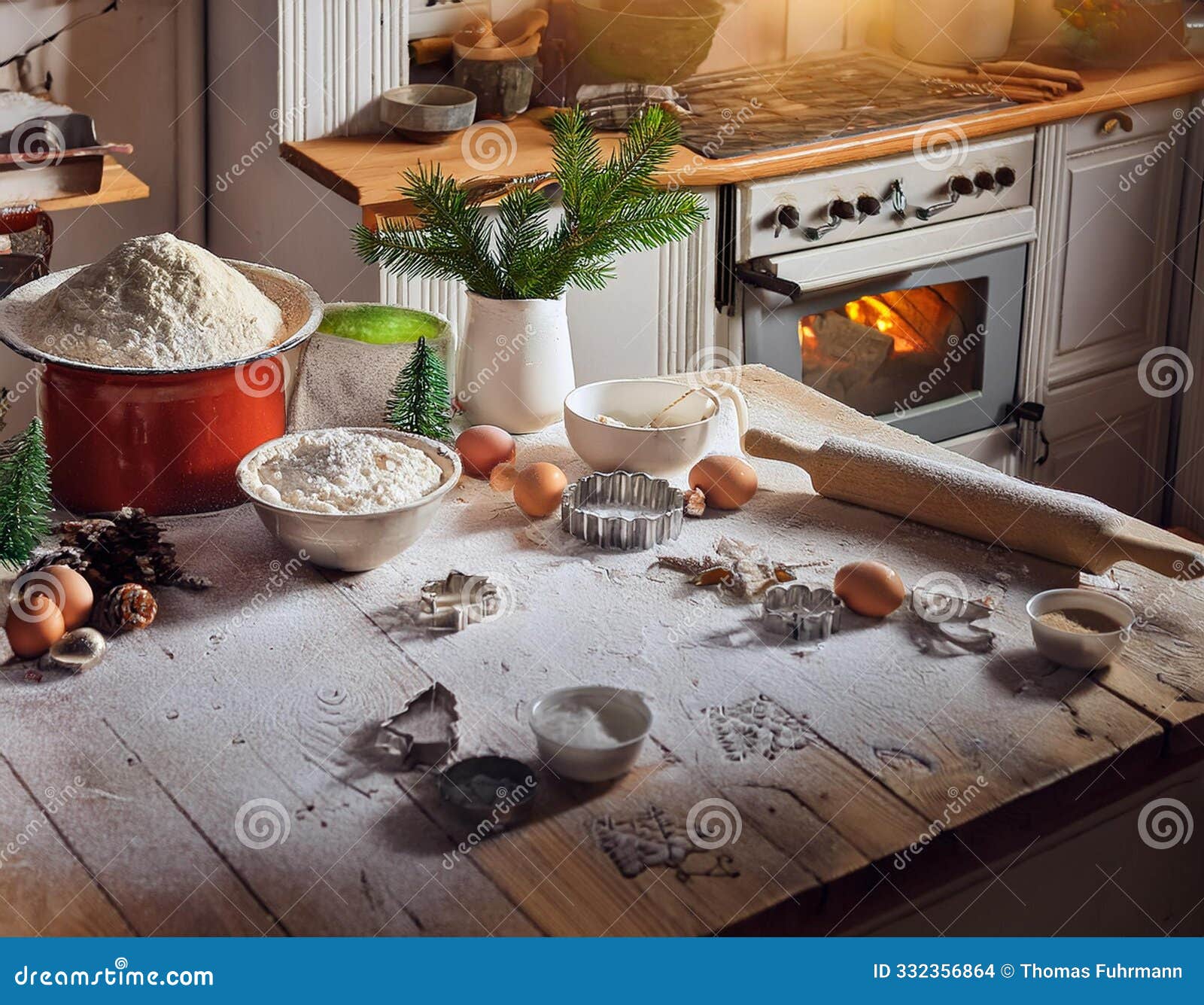 Structure Reference ImageChristmas Baking with Lots of Flour and Mess ...