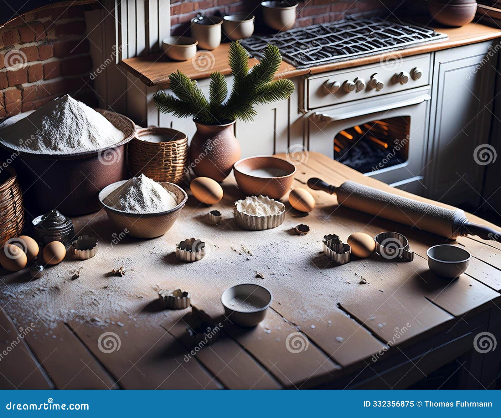 Structure Reference ImageChristmas Baking with Lots of Flour and Mess ...