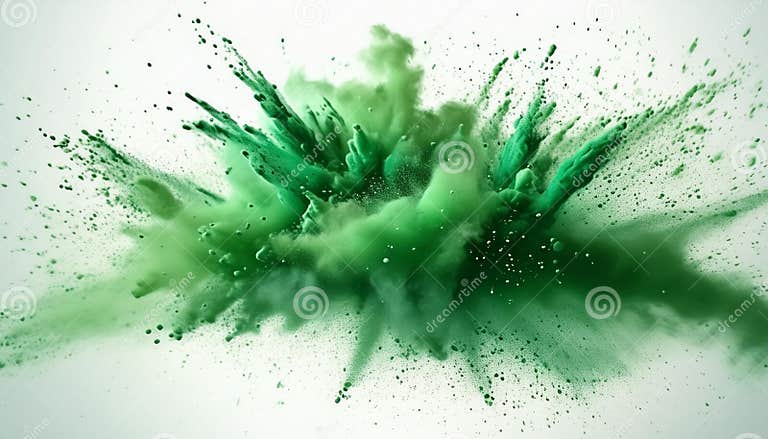 Abstract Powder Splatted Background Motion of Green Powder Exploding on ...
