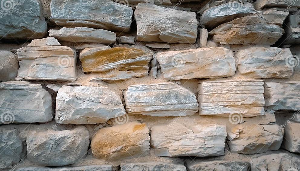 The Close Up View of an Ancient Stone Wall Background Illustration ...