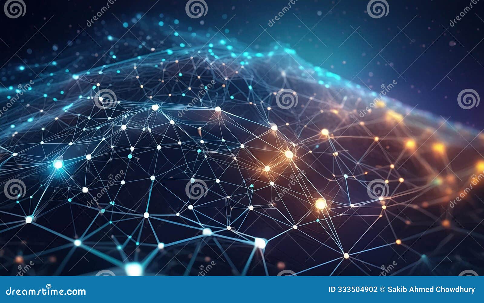 Complex Network Sphere with Interconnected Lines and Nodes. Stock ...