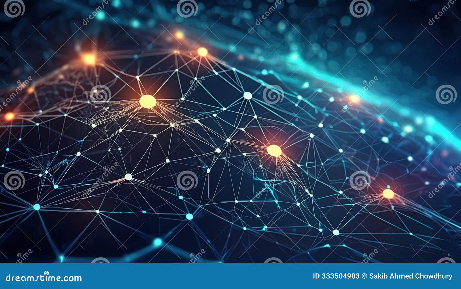 Complex Network Sphere with Interconnected Lines and Nodes. Stock ...