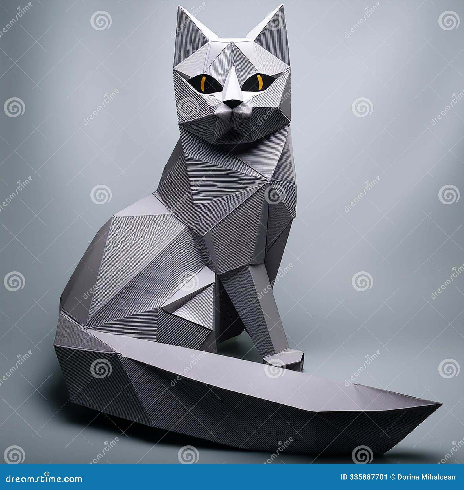 Polygonal Gray Cat: a Geometric Portrait Stock Illustration ...