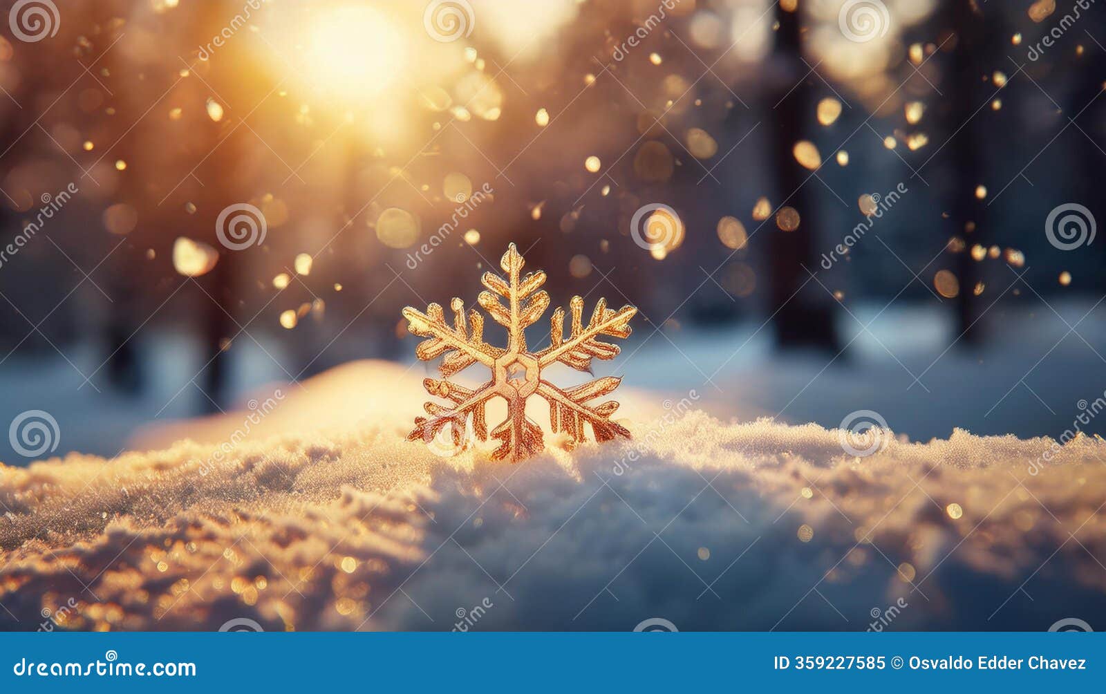 Winter Christmas Themed Realistic Picture Snowflake Close Up Stock ...