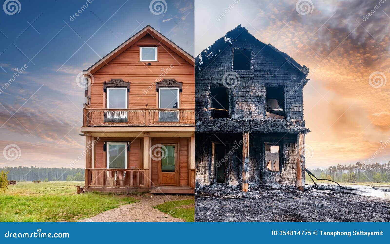 Before and after House Fire Damage - Home Insurance, Disaster Recovery ...