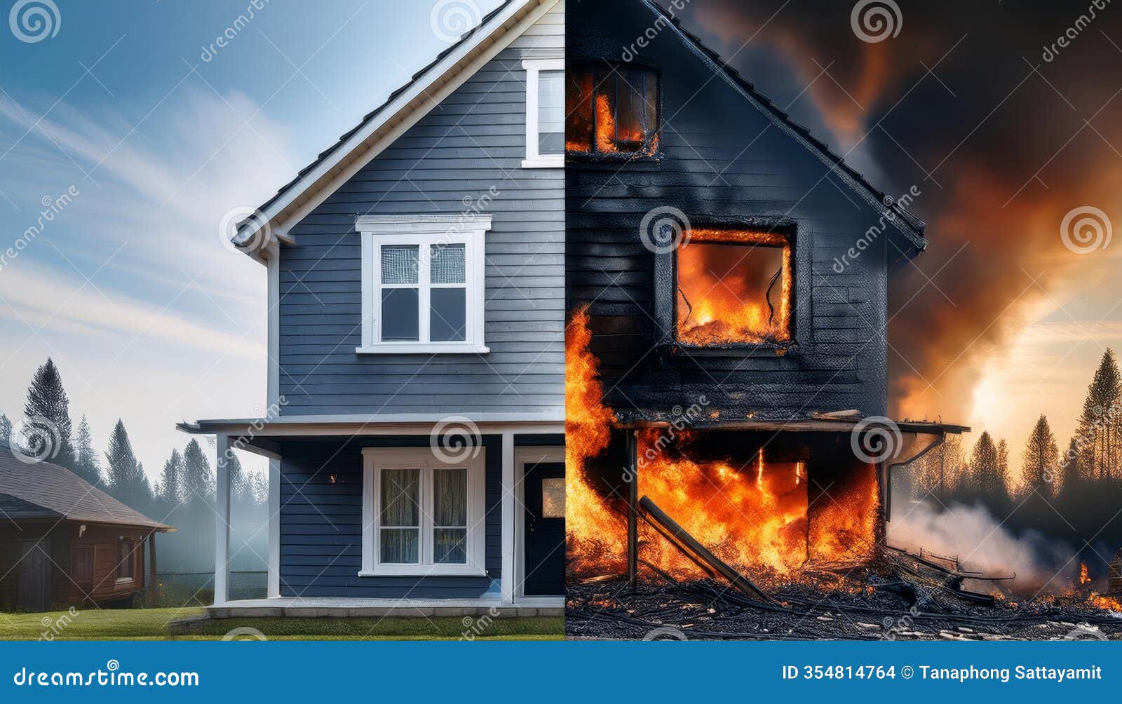 Before and after House Fire Damage - Home Insurance, Disaster Recovery, Fire Damage, Property ...