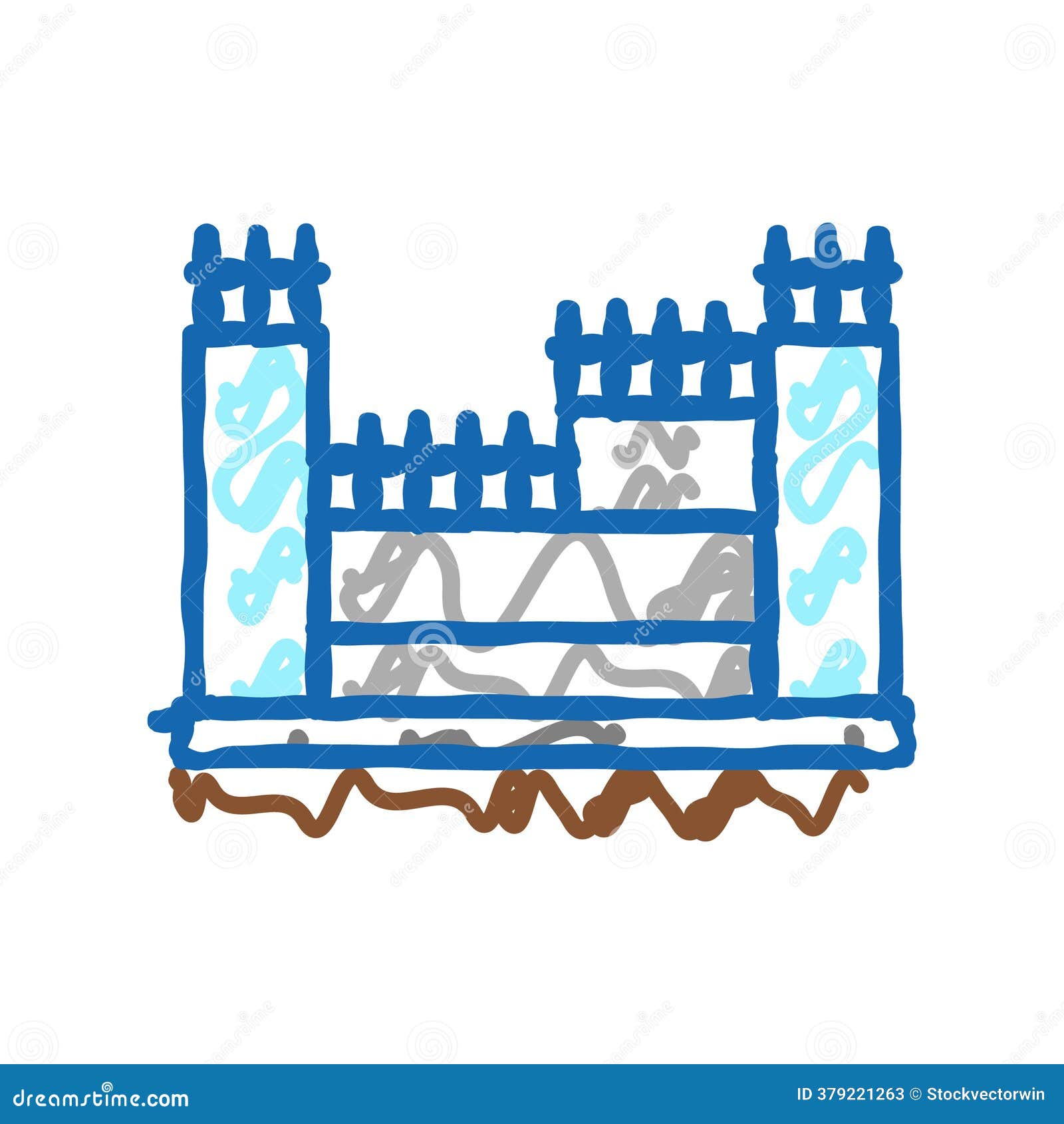 Structure With Reinforcement Concrete Icon Doodle Illustration Cartoon ...