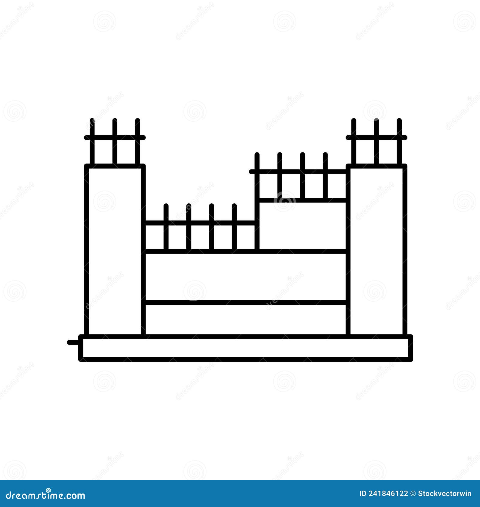 Structure with Reinforcement Concrete Line Icon Vector Illustration ...